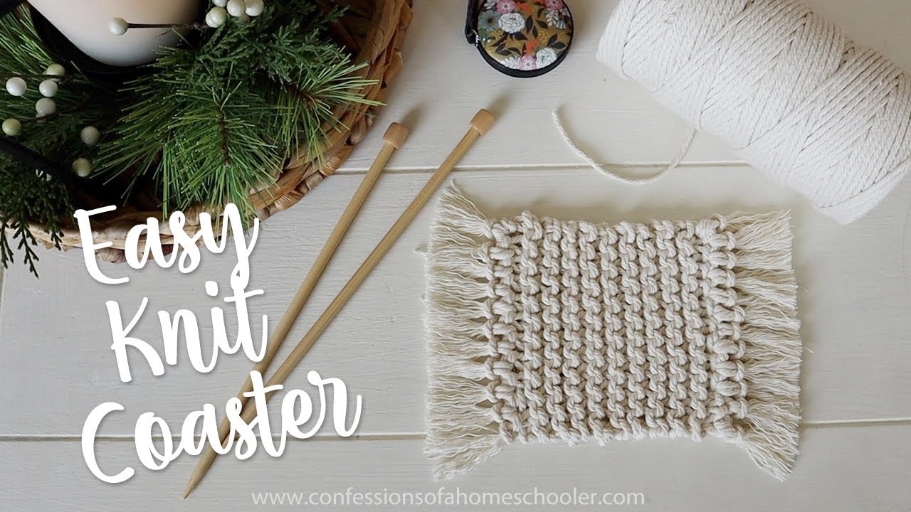 Easy BEGINNER KNIT COASTER // TUTORIAL // Beginner friendly // How to Knit