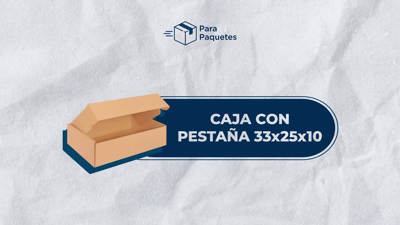 33 x 25 x 10 cm - Cajas con Pestañas 25/Paquete