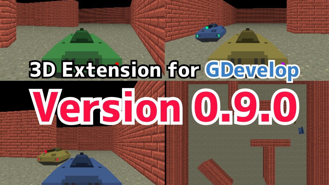3D extension for GDevelop. Version 0.9.0 is released.