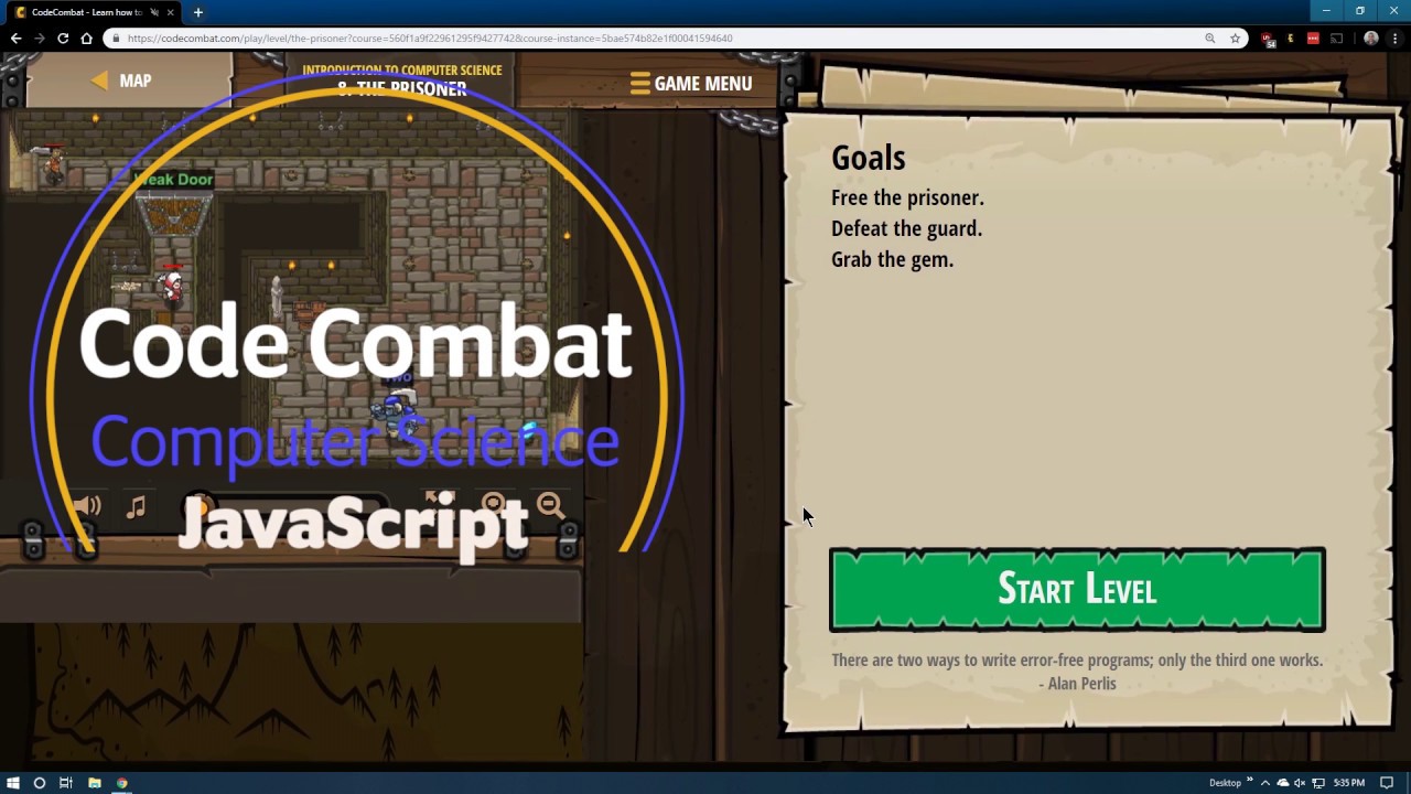 CodeCombat - Level 8 The Prisoner JavaScript Tutorial with Solution