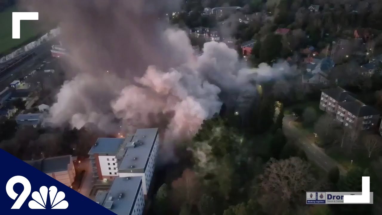 Drone shows WII bomb being detonated