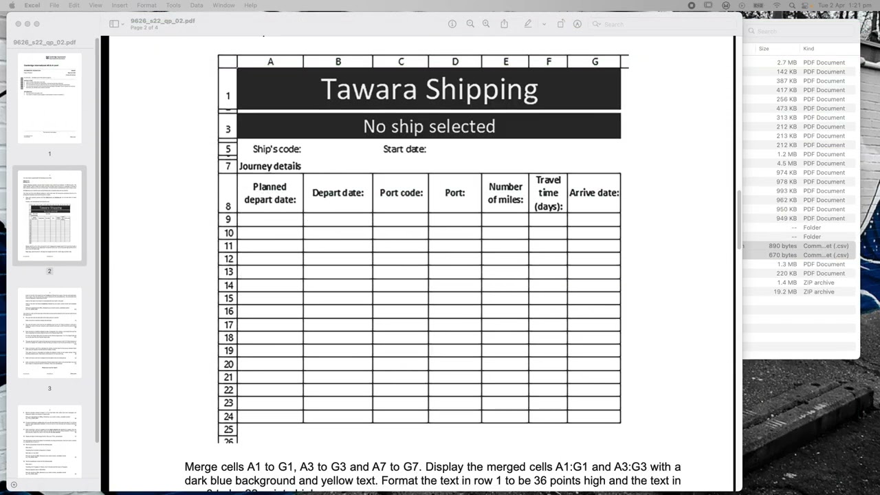 Information Technology AS & A Level May June 2022 Practical Exam Paper 2