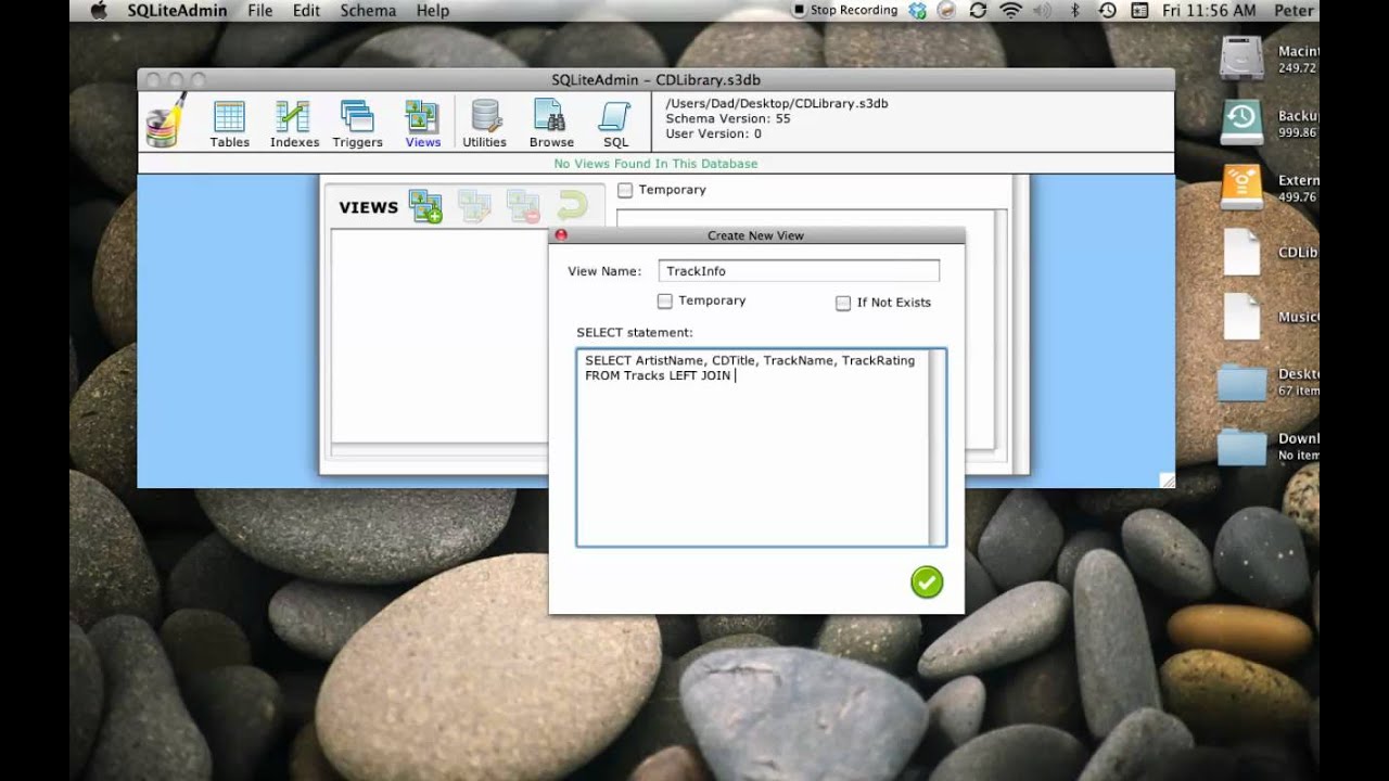 6. SQLiteAdmin - Creating Views