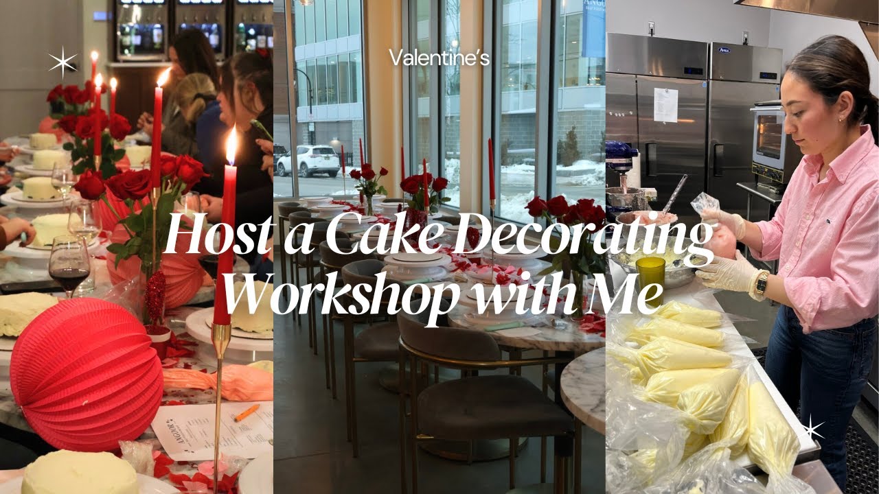 Host a Cake Decorating Workshop With Me! | Valentine's, Vlog, & Prep