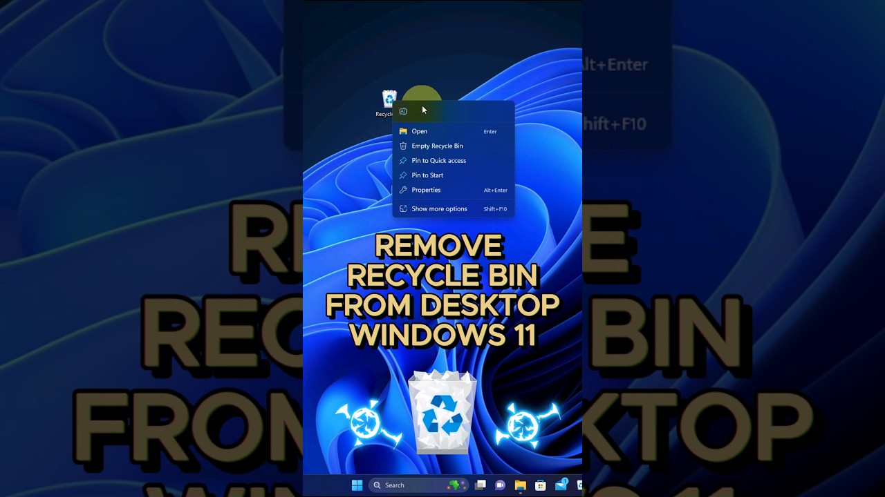 Remove Recycle Bin From Desktop in Windows 11