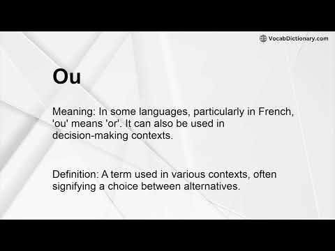 Ou Meaning