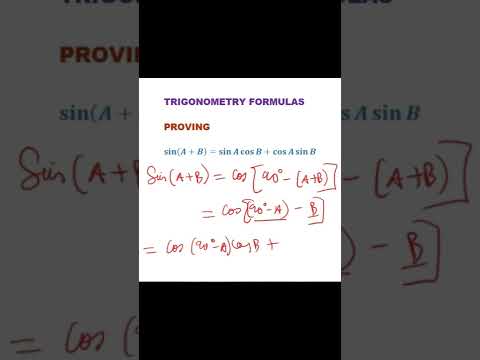 TRIGONOMETRY FORMULAS PROVING SIN A+B