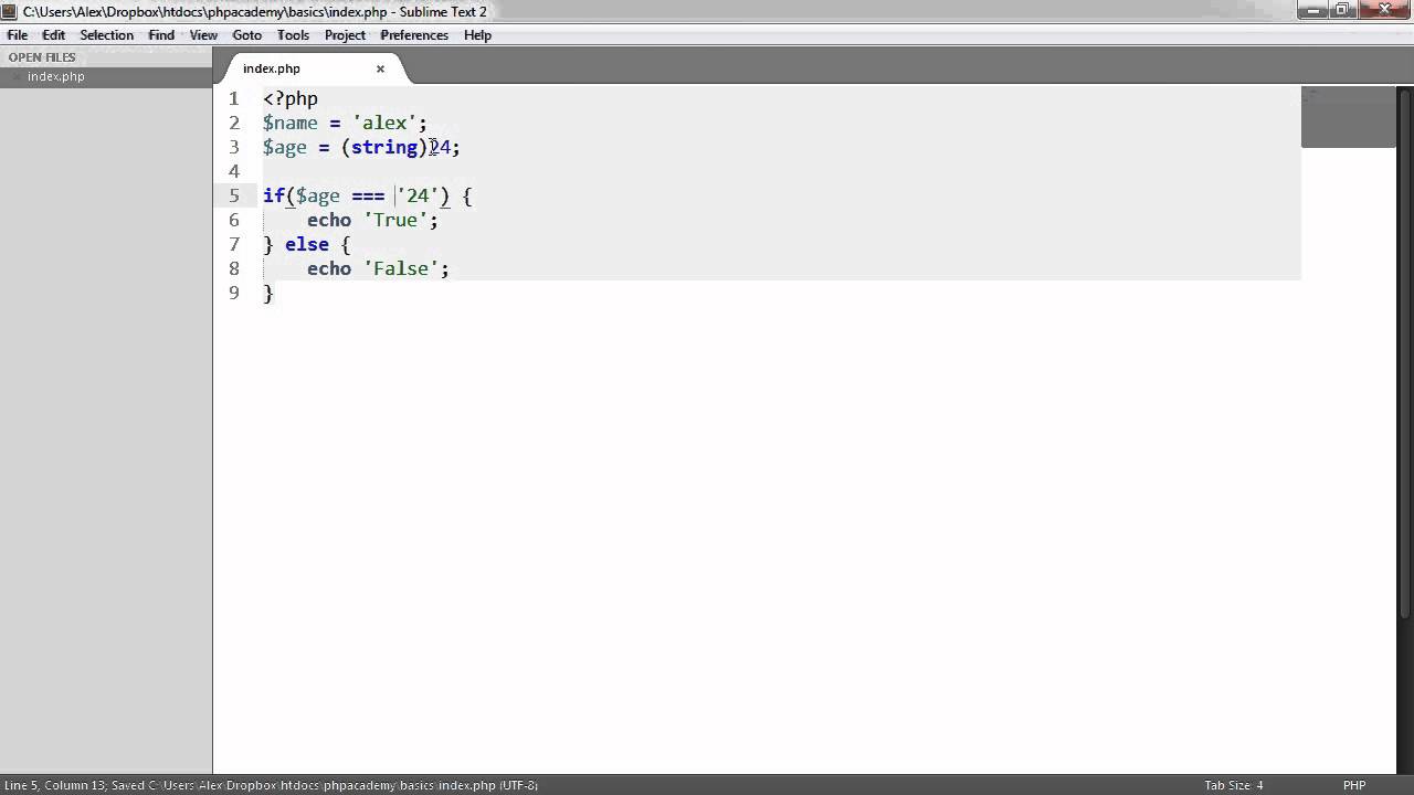 Learn PHP: Comparison operators