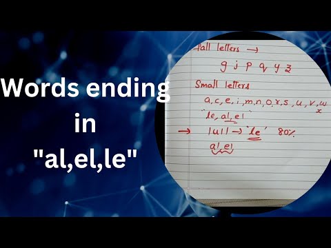 Words ending in "al,el,le"/spellings #levelupphonics
