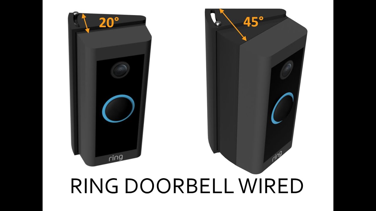 Ring Doorbell Wired Adjustable Angle Wall Mount Bracket Wedge 20° - 45°