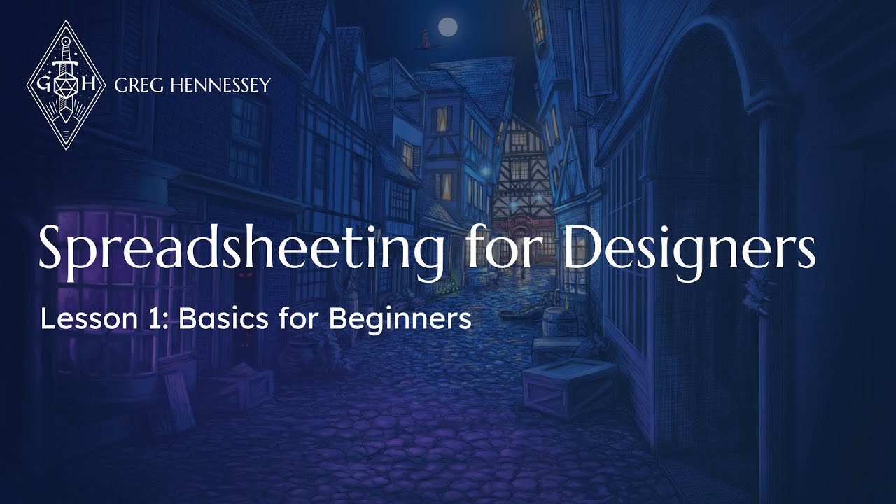 Spreadsheeting for Designers - Lesson 1 - Beginner Basics