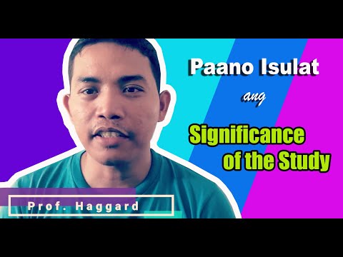 Research Tagalog: How to Write the Significance of the Study