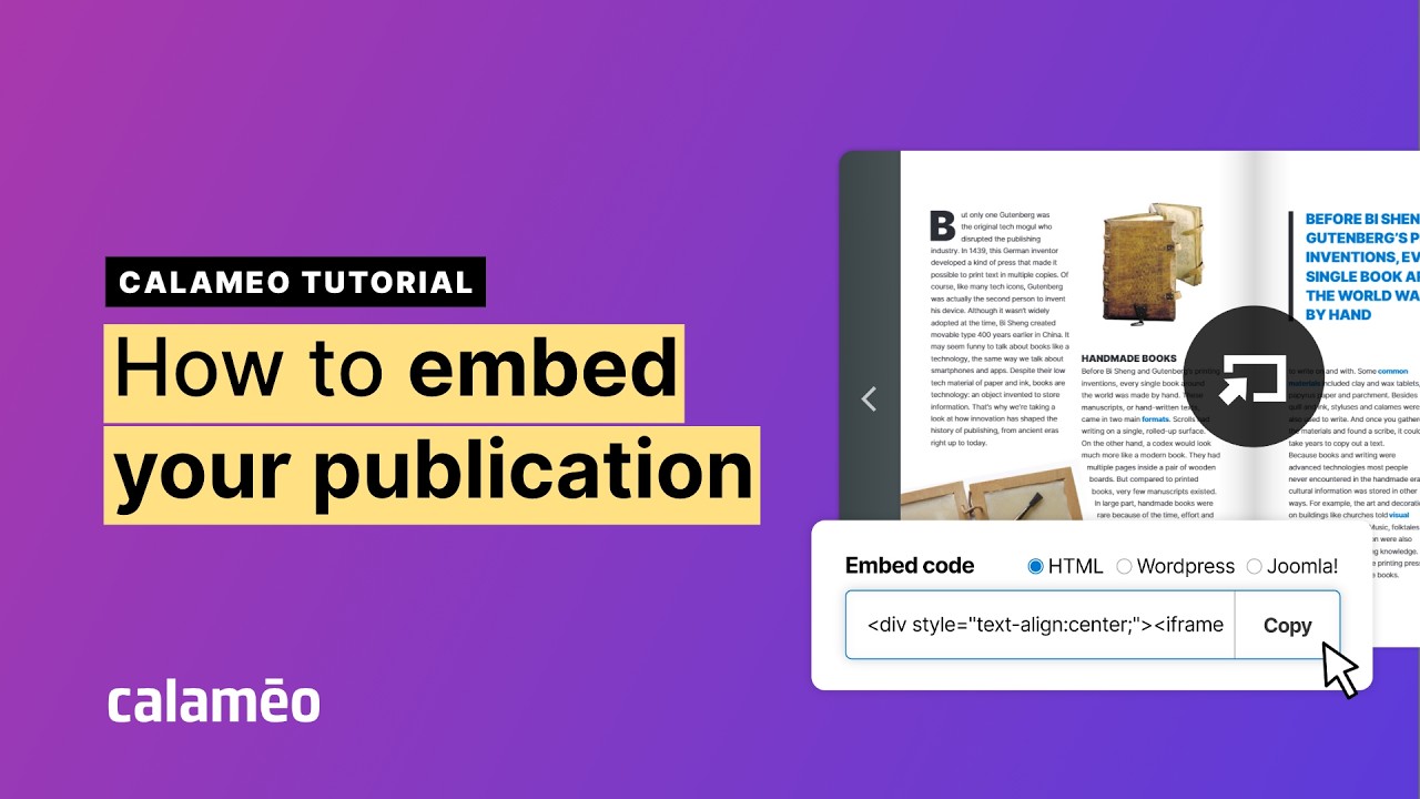 How to Embed Your Publications on Your Blog or Website | Calaméo Tutorial