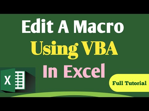 How To Edit A Macro With VBA