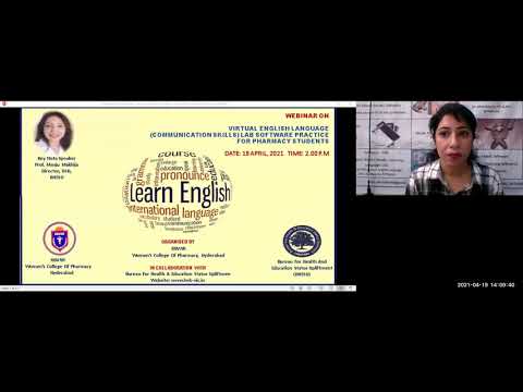 Webinar on Virtual English Language Lab (Communication Skill Lab) for Pharmacy Students.