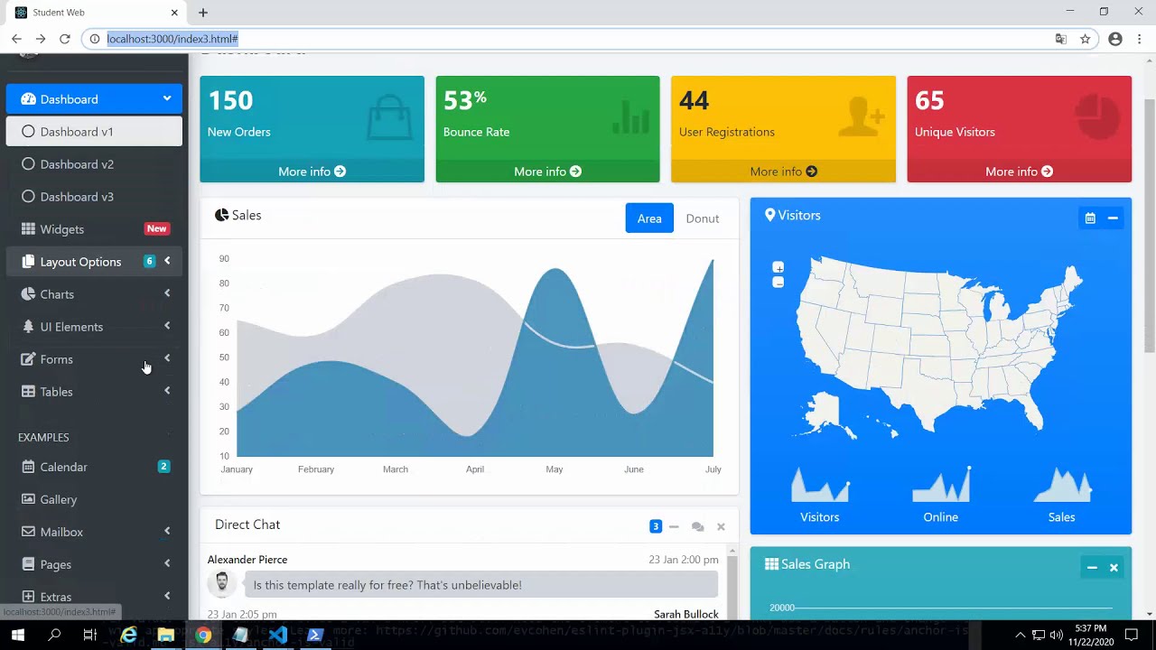 EP11. import admintle3 template to react | Full Stack Web Development Tutorial Step By Step
