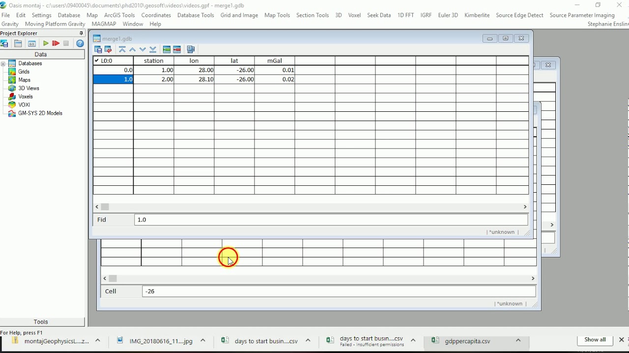 Geosoft - Merging databases