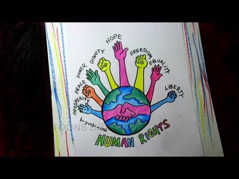 How to Draw Human Rights Poster Drawing for Kids | Talisman Home ...