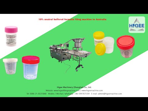 HIGEE MACHINERY-Automatic 10% neutral buffered formalin filing machine to Australia