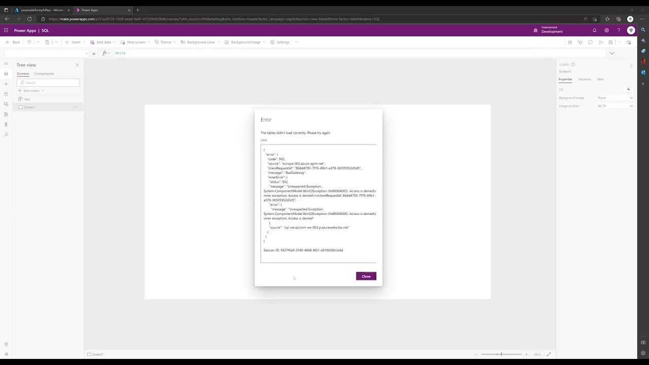 Power Apps - SQL Connector - Common Issues