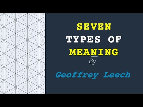 (Lecture-25), Seven Types of Meaning, Conceptual, Connotative, Stylistic, Affective Meaning