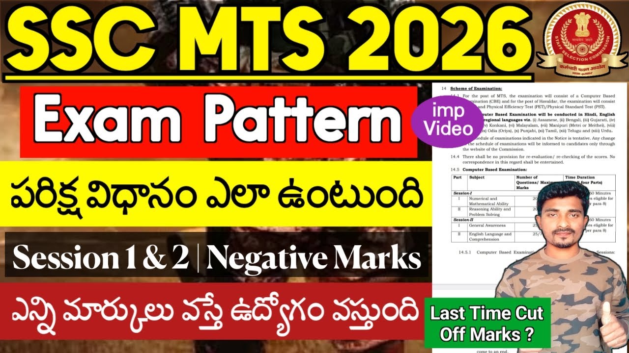How will SSC MTS Exam Pattern be | How will SSC MTS & Havaldar Exam be | Section 1&2 | Negative Mark