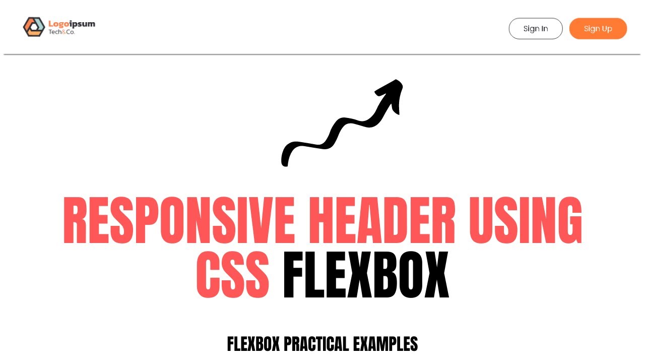 Responsive Header Using Css Flexbox | Flexbox Tutorial | Css Flexbox Practical Examples