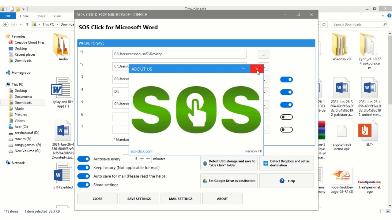 The click that will save you - a new way to save | SOS Click for Microsoft Office