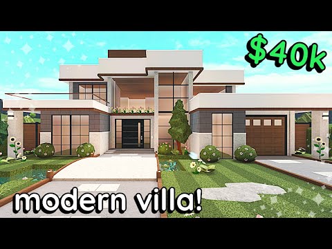 Fancy Modern Villa Bloxburg House Build: 2 Story Exterior Tutorial