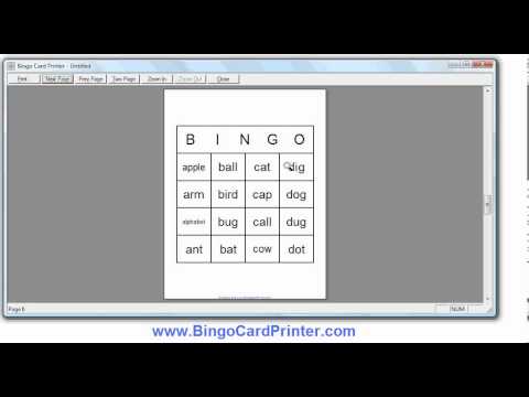 4x4 Bingo Card Maker Software - How to create bingo cards using BingoCardPrinter.com
