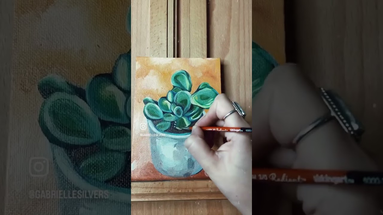 Painting a Cactus #oilpainting #botanicalart #art