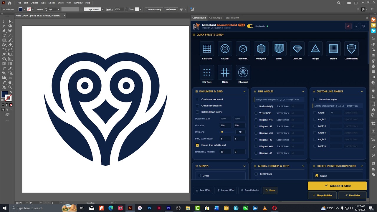 Adobe Illustrator Logo Design Tutorial | Grid-Based Logo Design Process#logo #logodesign #adobe
