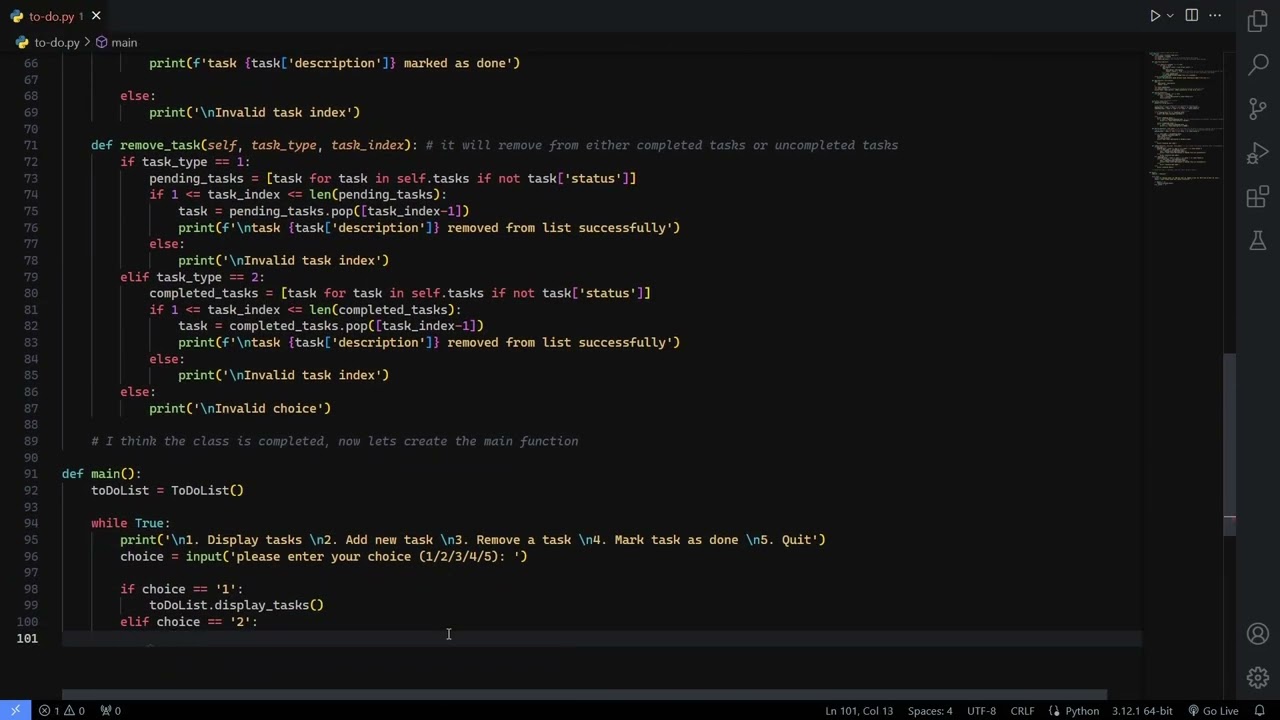 TO-DO List Using Python | CODSOFT Internship