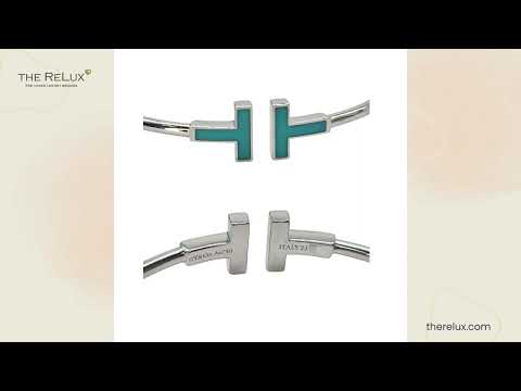 Tiffany and Co. Wire Turquoise and 18k White Gold T Bracelet | The Relux