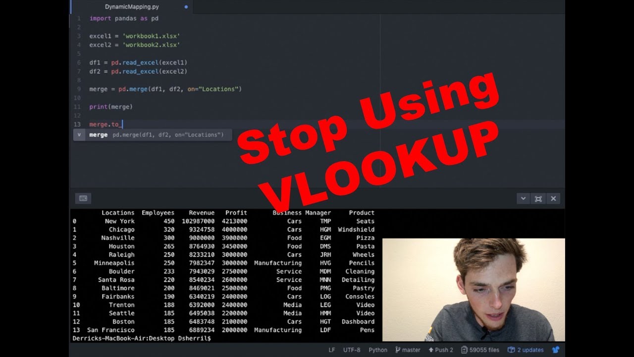 Map two excel worksheets using Python - Five Minute Python Automation Scripts