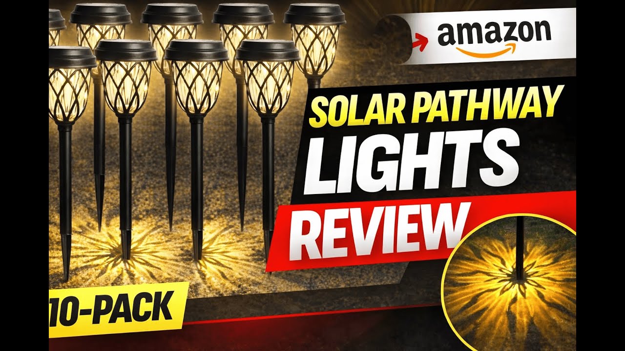 Review - Dazzle Bright Solar Powered Pathway Lights Outdoor, 10 Pack 17 Inch LED Warm Whi