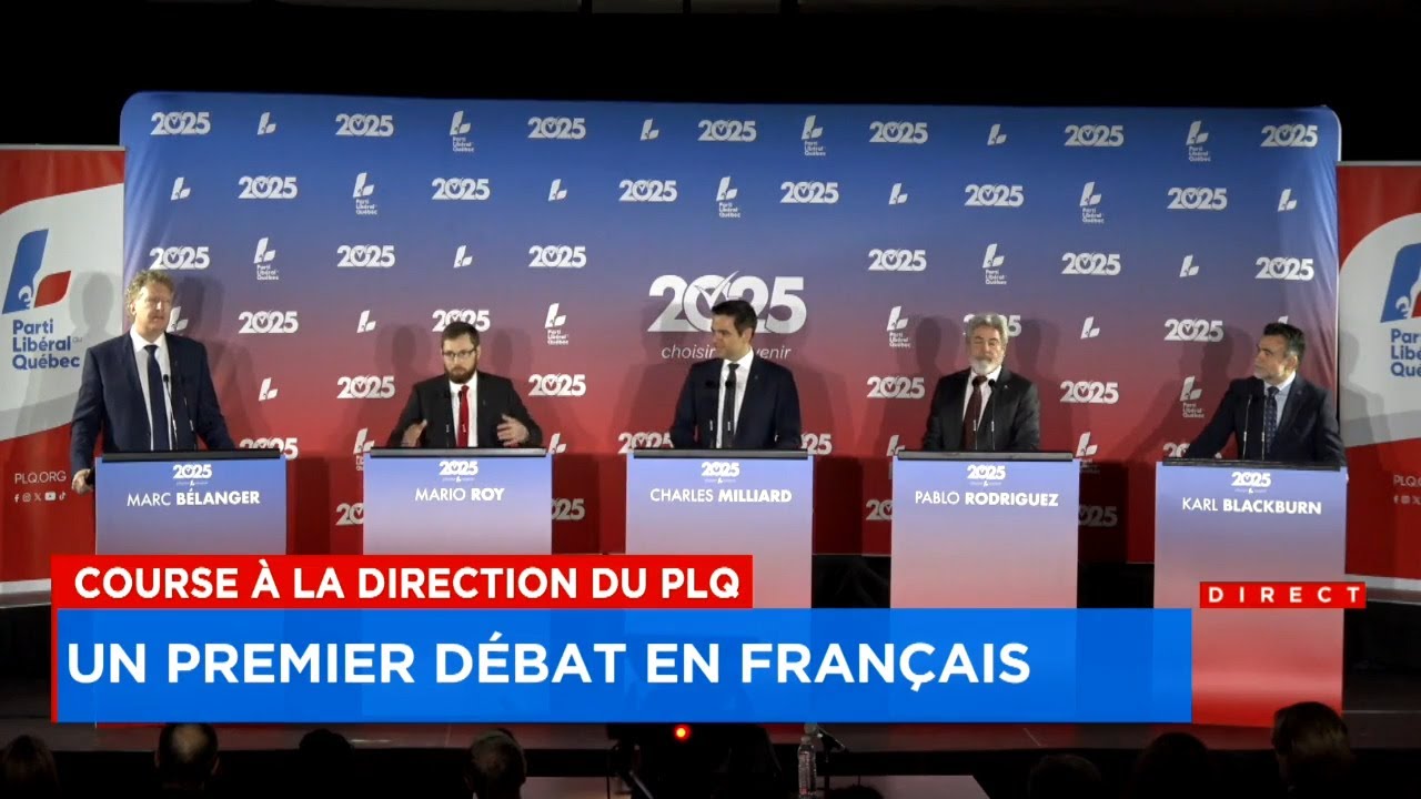 Course à la direction du PLQ: un premier débat en français