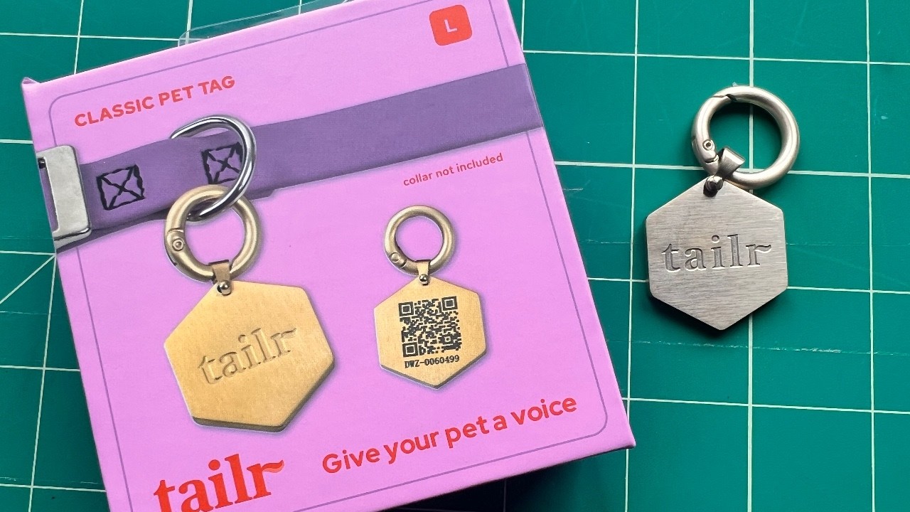 Tailr Hanging QR Code Pet ID Gold Dog Tag Review
