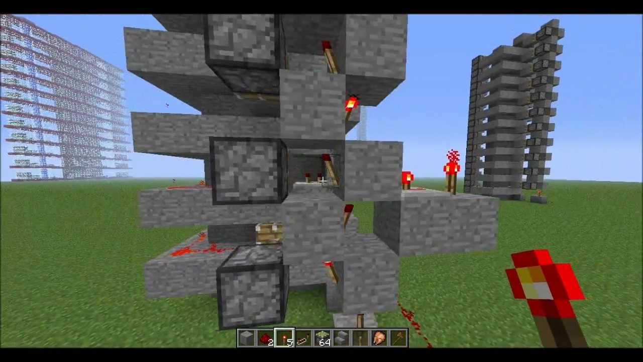Fast, Compact Minecraft Piston Elevator Tutorial Works in 1.2.5!