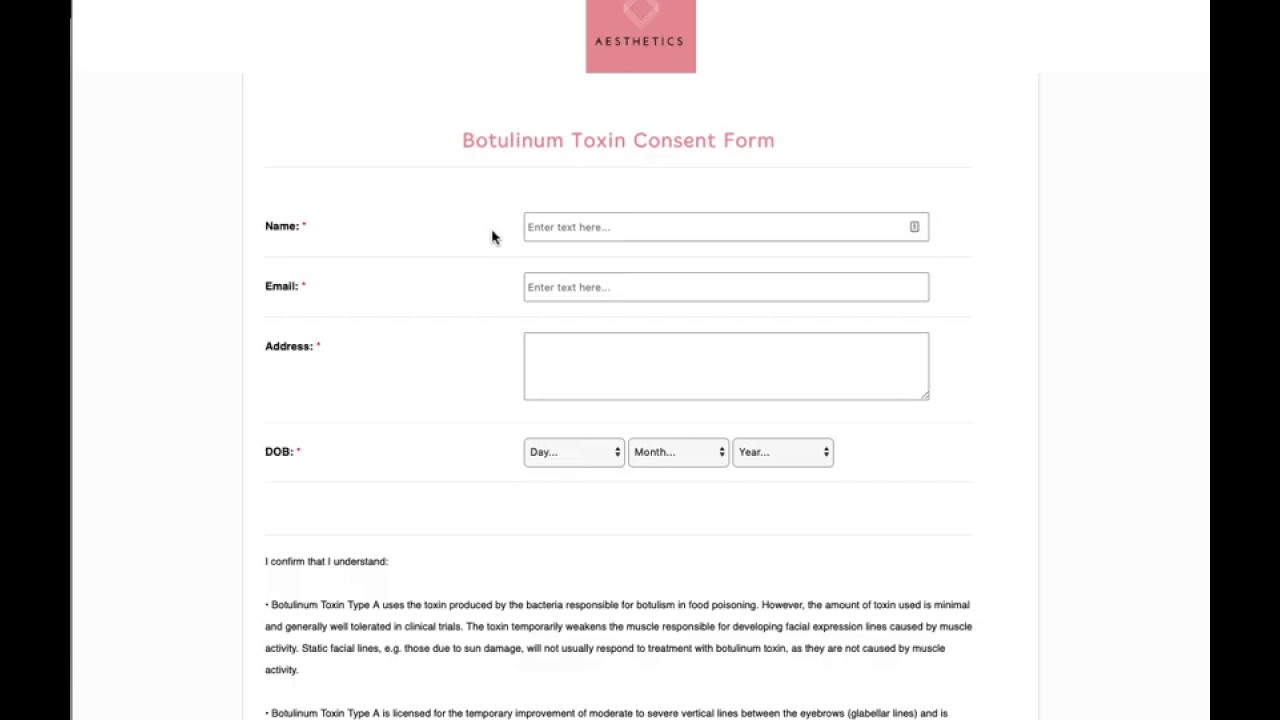 Botox Consent Form Template