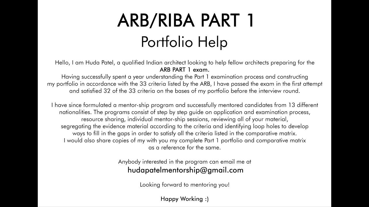 RIBA / ARB PART 1 PORTFOLIO