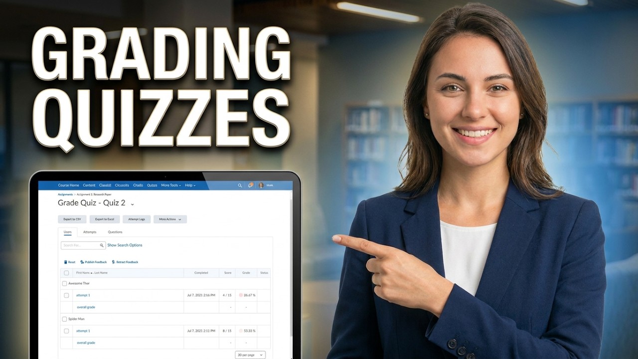D2L | Brightspace : Grading your quizzes.