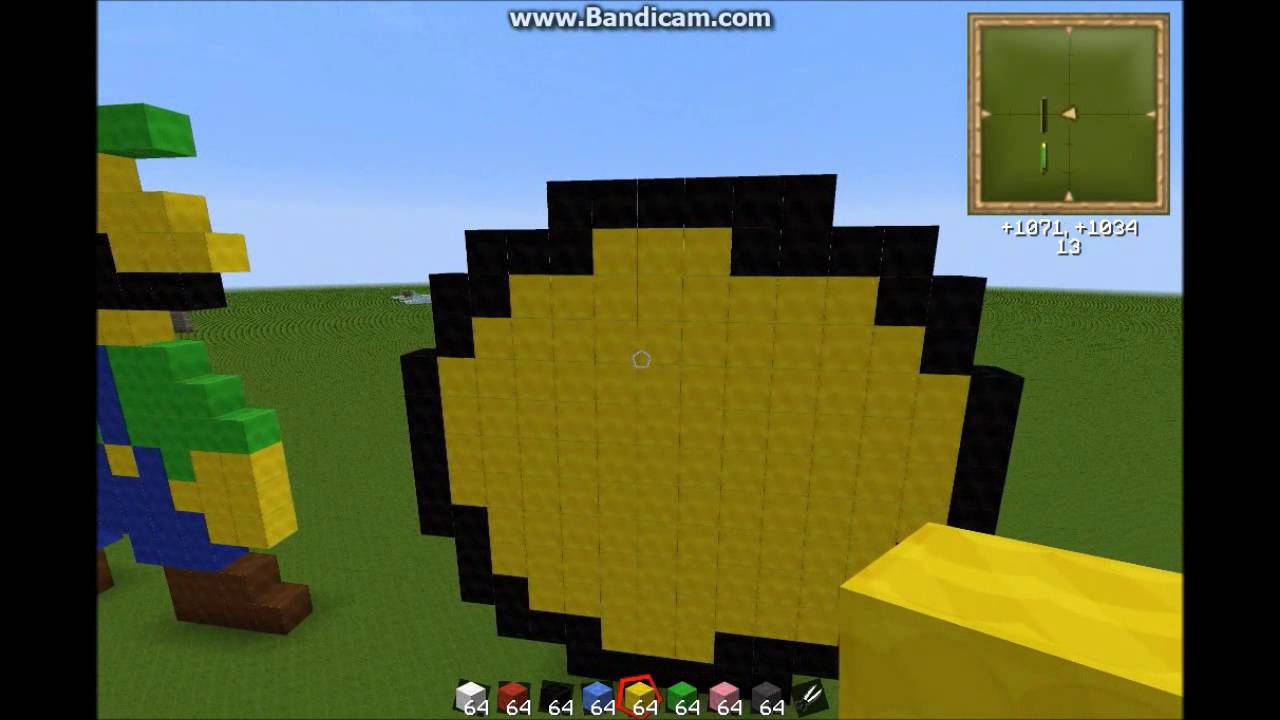 Minecraft-pixel art mario coin tutorial