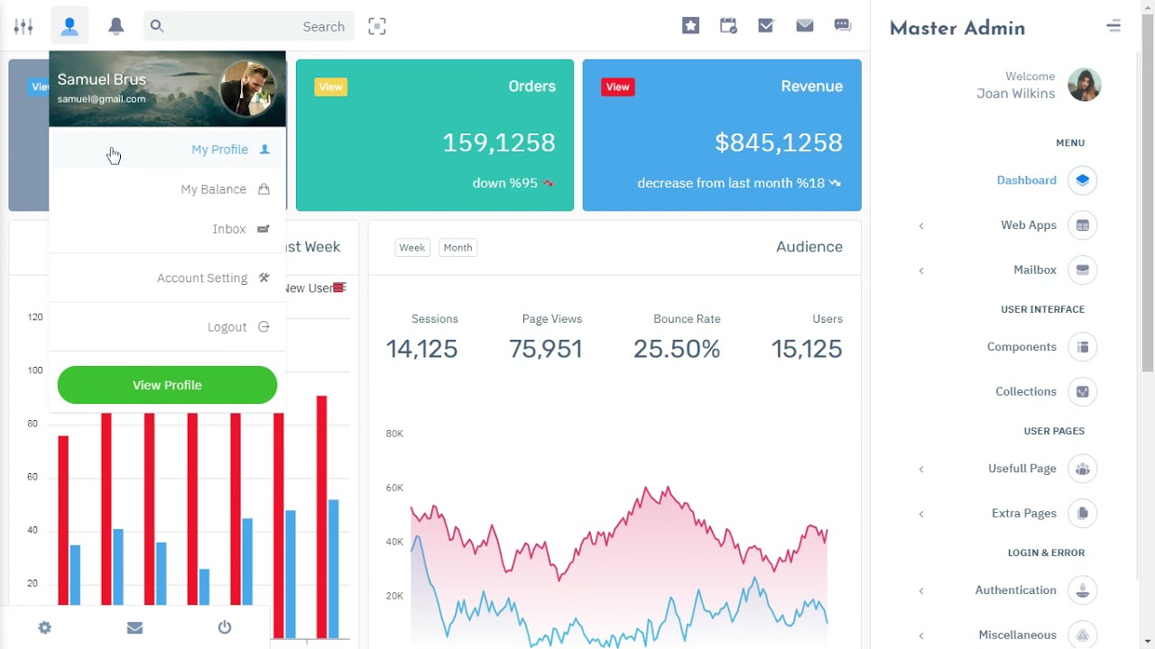 Bootstrap 4 Admin Dashboard Templates with RTL Light Theme