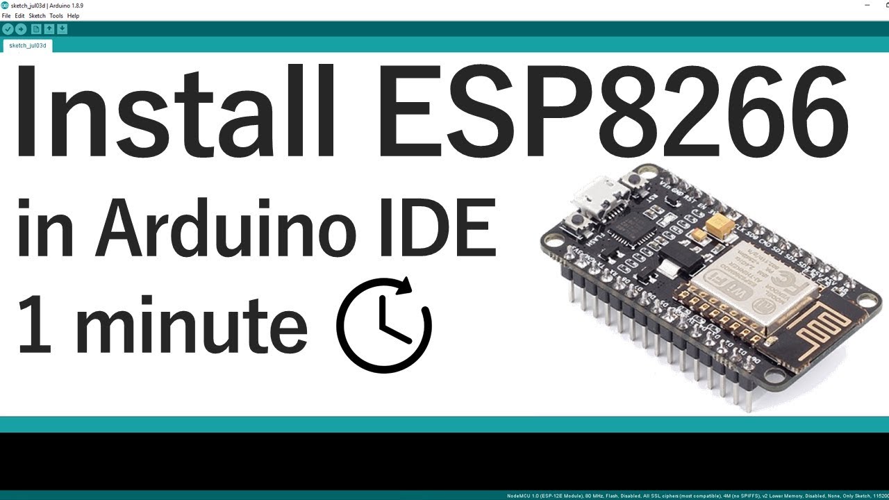 Install the ESP8266 Board in Arduino IDE in less than 1 minute (Windows, Mac OS X, and Linux)