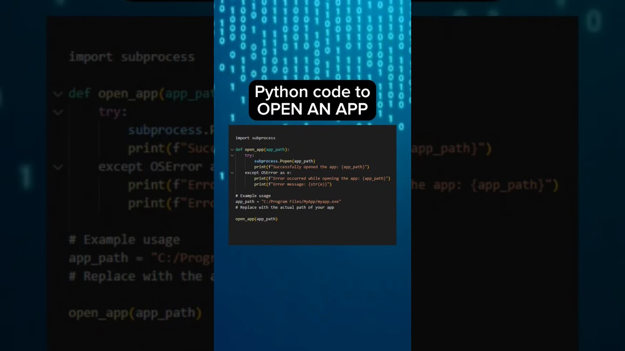 Python Code to OPEN APP #coding #app #python  #programming