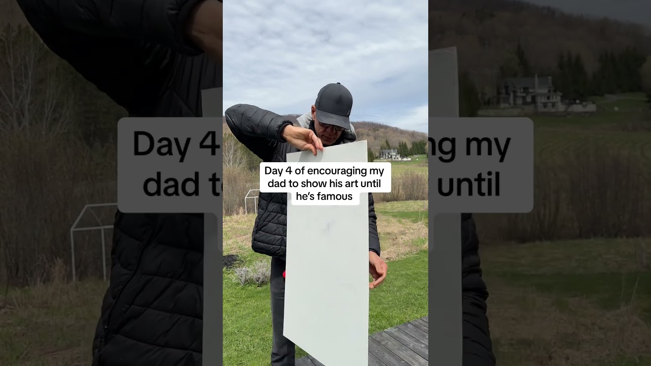 Day 4 encouraging my dad to show his art until he becomes famous 🥶 #art#abstractart #artist #dadart