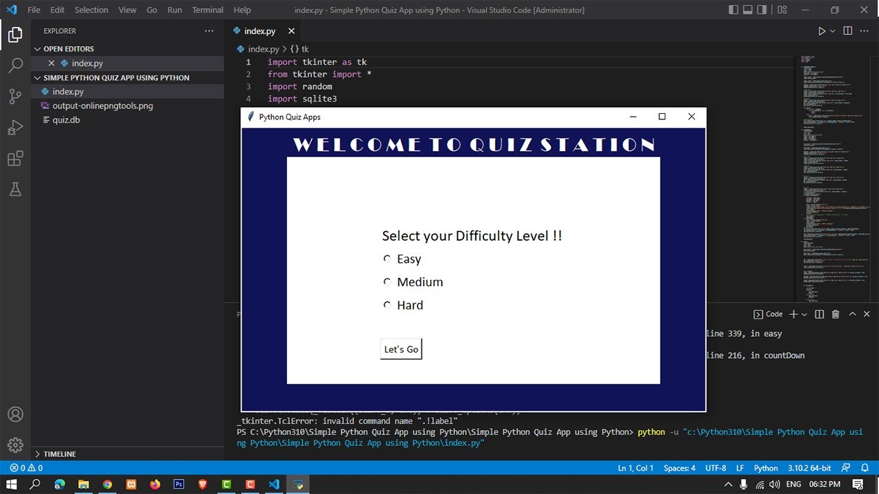 Python Quiz App using Python with Free Source Code  | Quiz project in python with source code