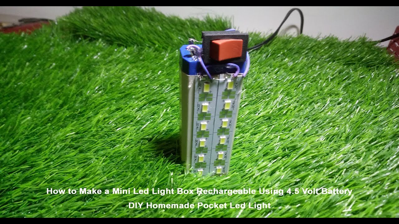 How to Make a Mini Led Light Box Rechargeable Using 4 5 Volt Battery | DIY Homemade Pocket Led Light