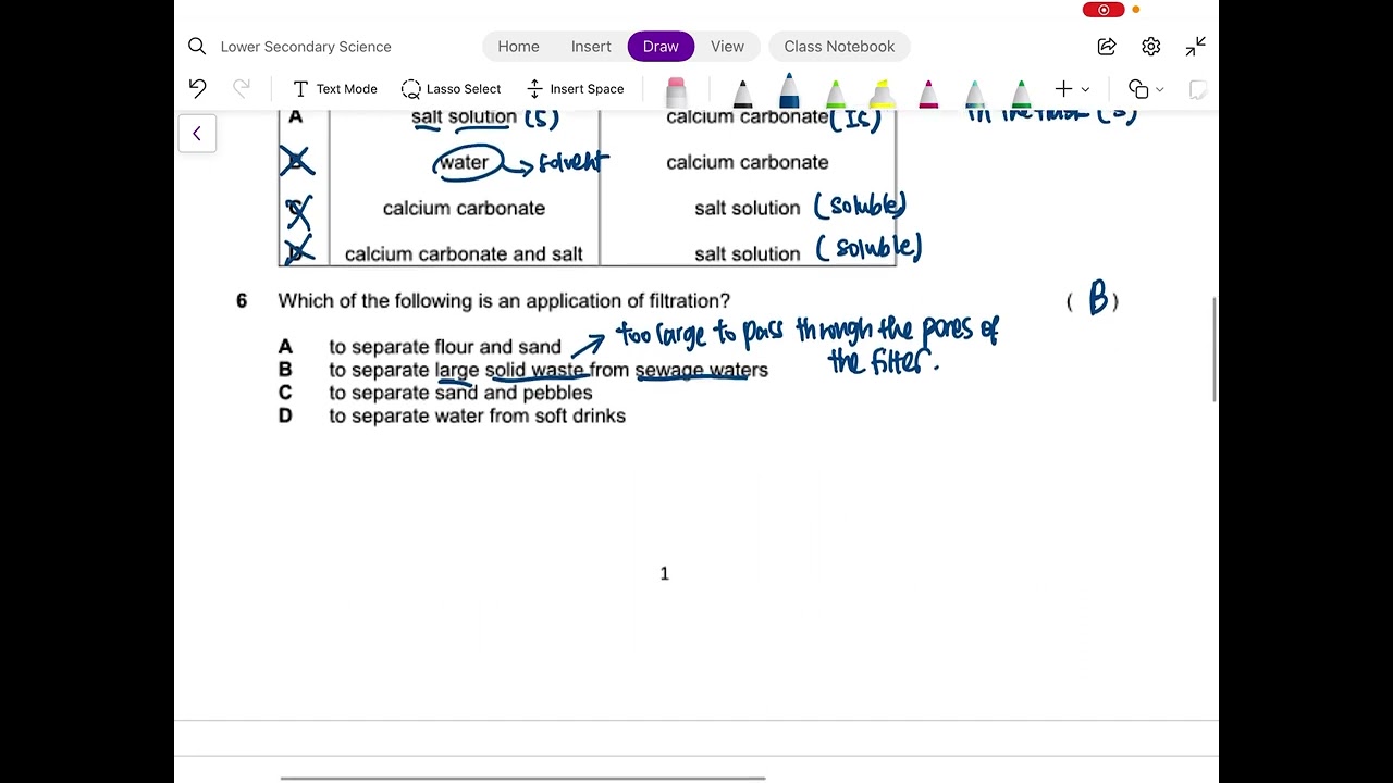 LSS bridging - WORKSHEET 4B on Separation Techniques MCQ